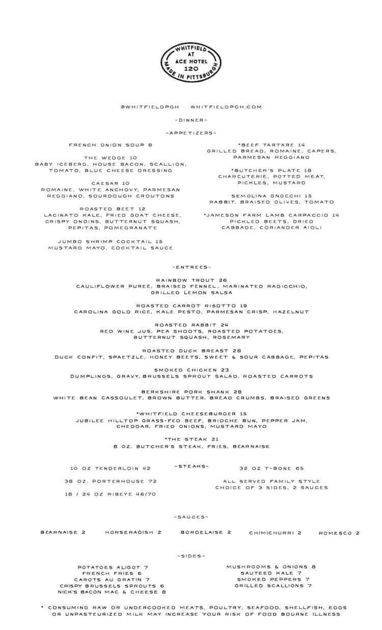 The Whitfield Opens in the Ace Hotel Pittsburgh